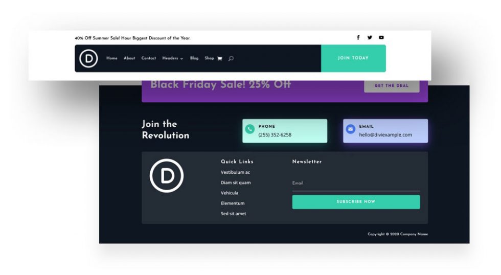 Headers and Footers – Just another Elegant Themes Examples 2020 Sites site