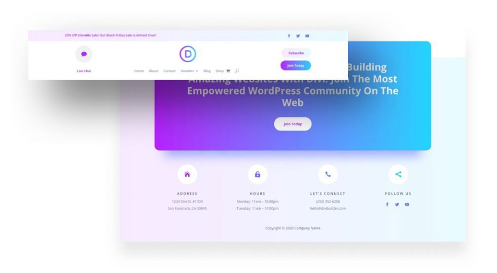 Headers and Footers – Just another Elegant Themes Examples 2020 Sites site