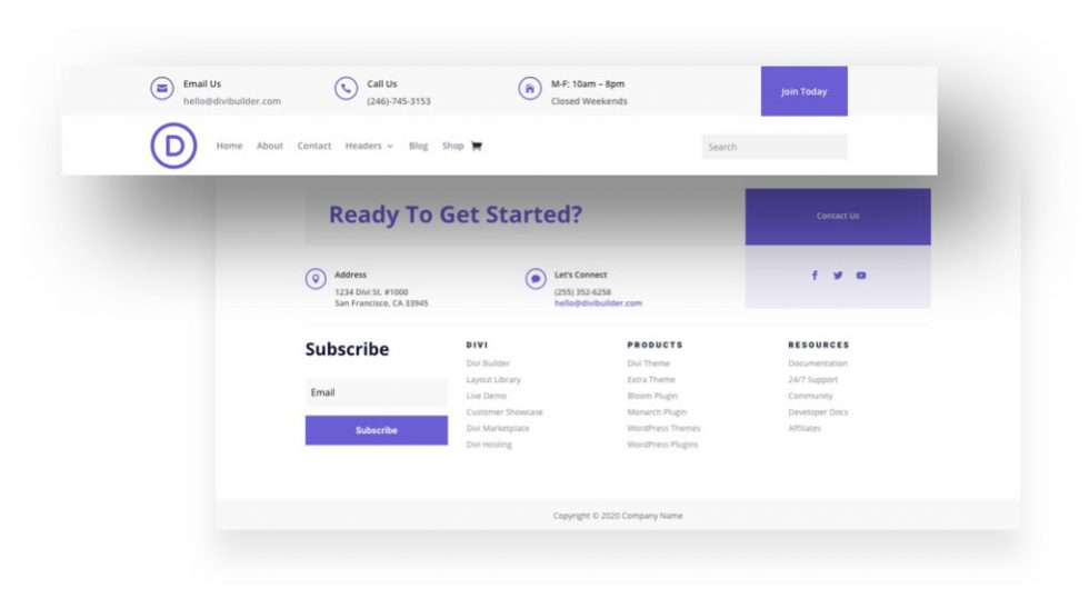 Headers and Footers – Just another Elegant Themes Examples 2020 Sites site