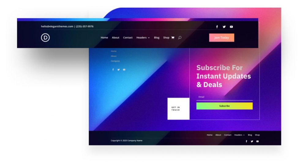 Headers and Footers – Just another Elegant Themes Examples 2020 Sites site