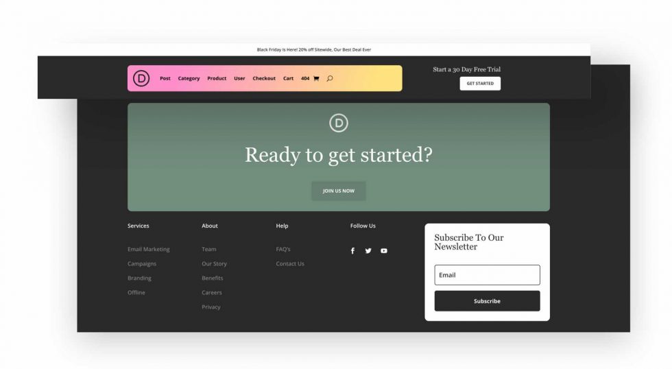 Headers and Footers | Just another Elegant Themes Examples 2021 Sites site
